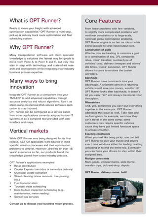 OPT Runner | PDF | Logistics | Business