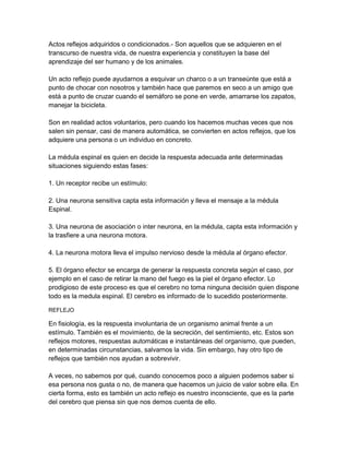 Acto reflejo | DOCX