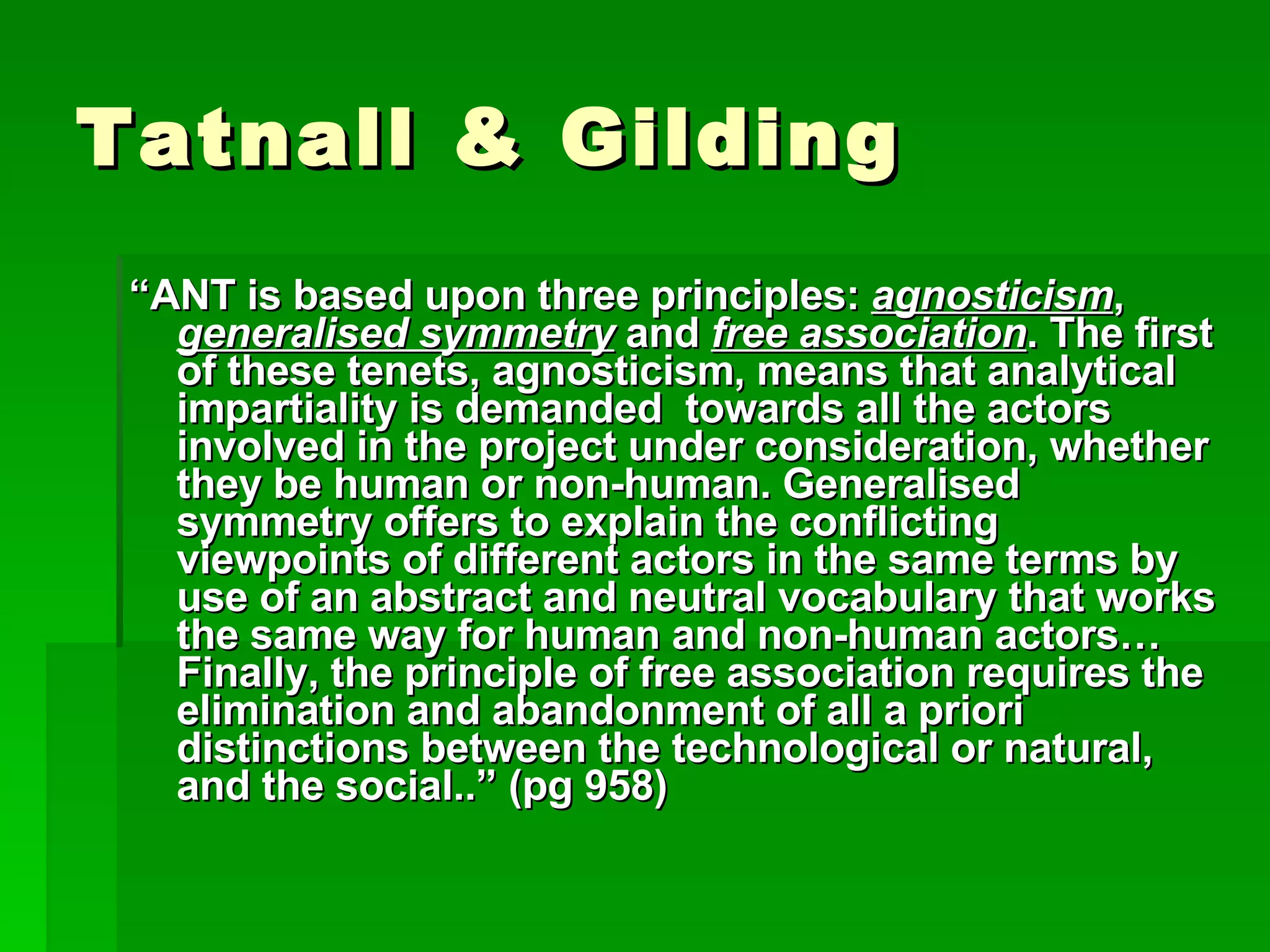 Actor Network Theory | PPT