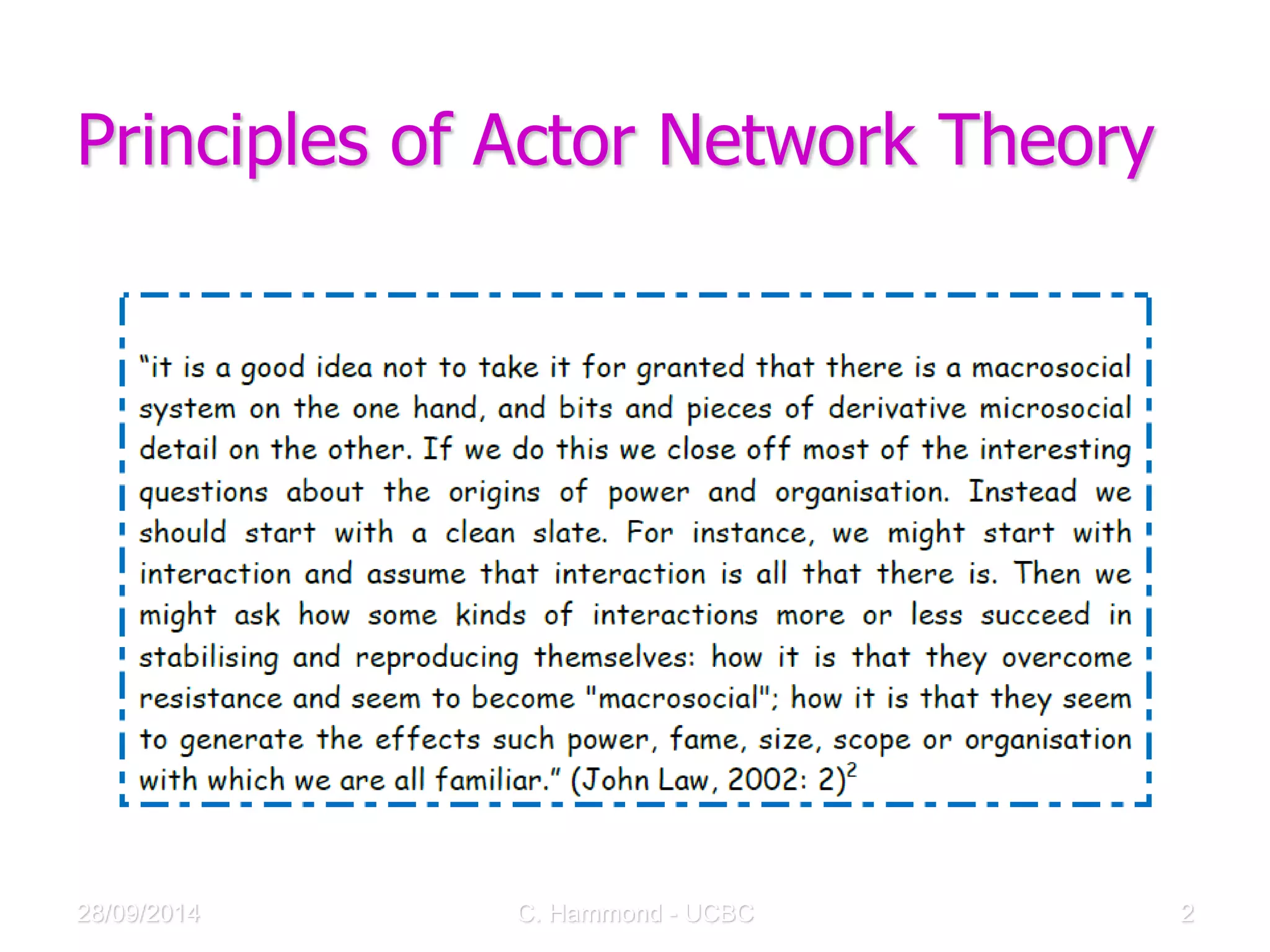 Actor Network Theory (ANT) | PPTX