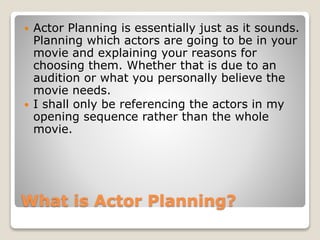 Actor planning | PPTX
