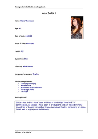 ACTOR PROFILES | PDF