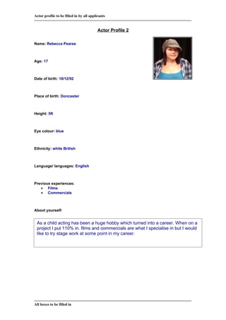 ACTOR PROFILES | DOC