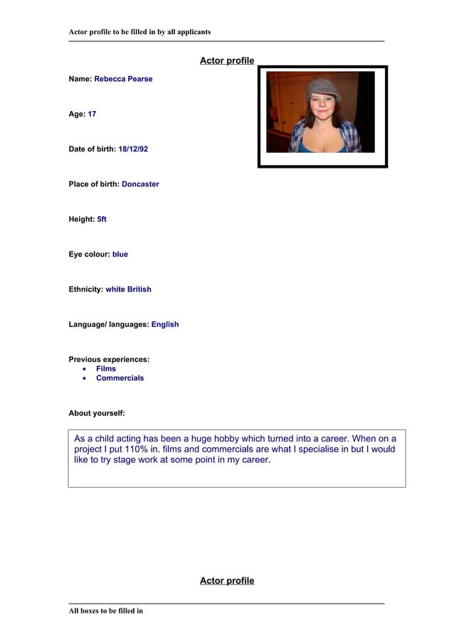 Actor profiles | PDF