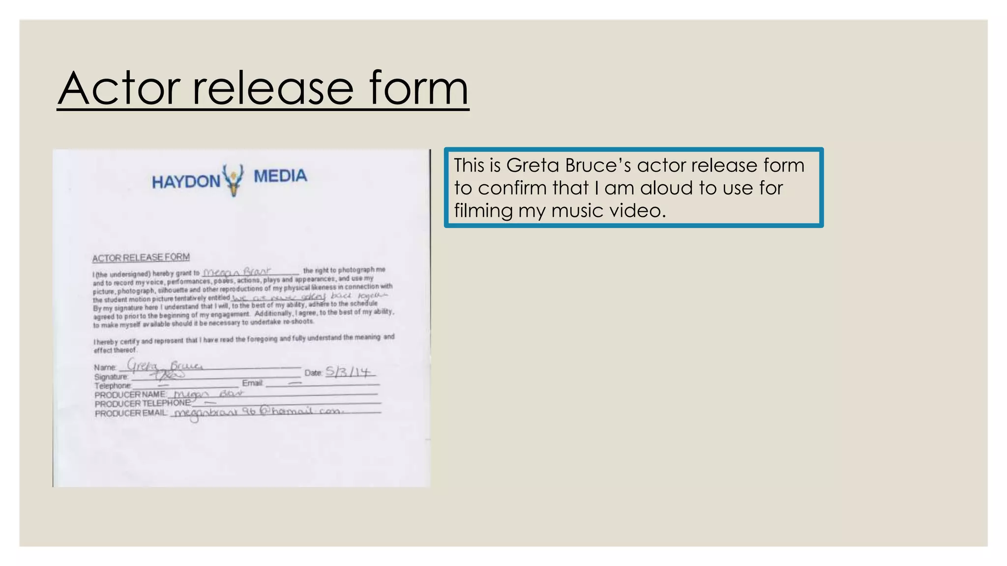 Actor release | PPTX