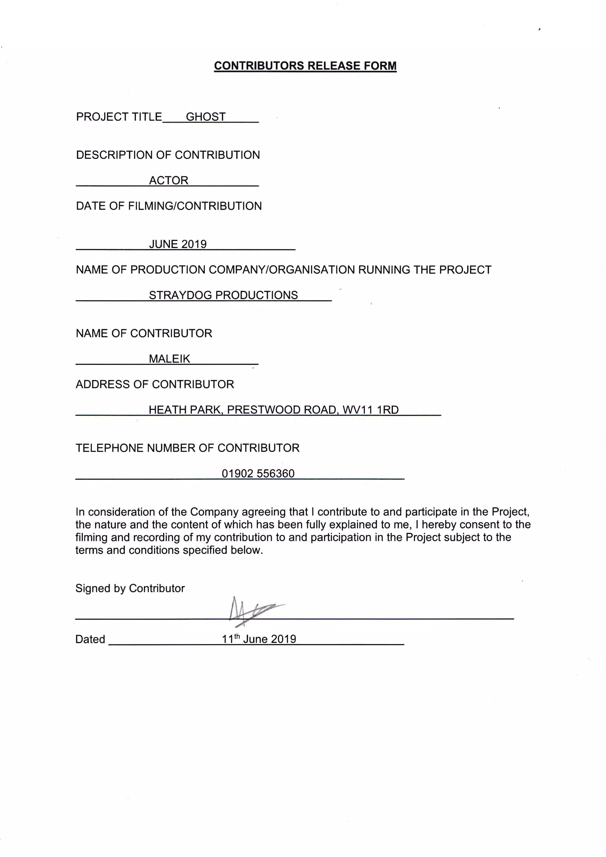 Contributor release forms | PDF