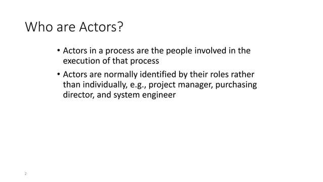 Actors in requirement engineering process | PPTX | Technology & Computing