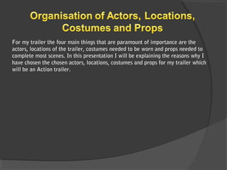 Actors and locations presentation | PPT