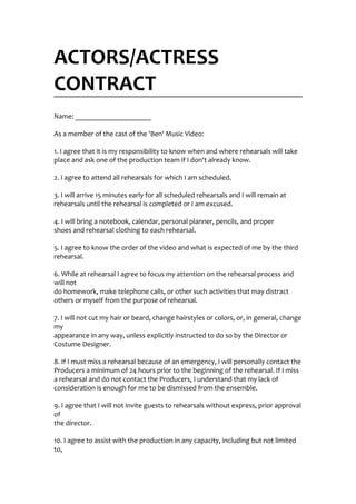 Actors contract | DOC