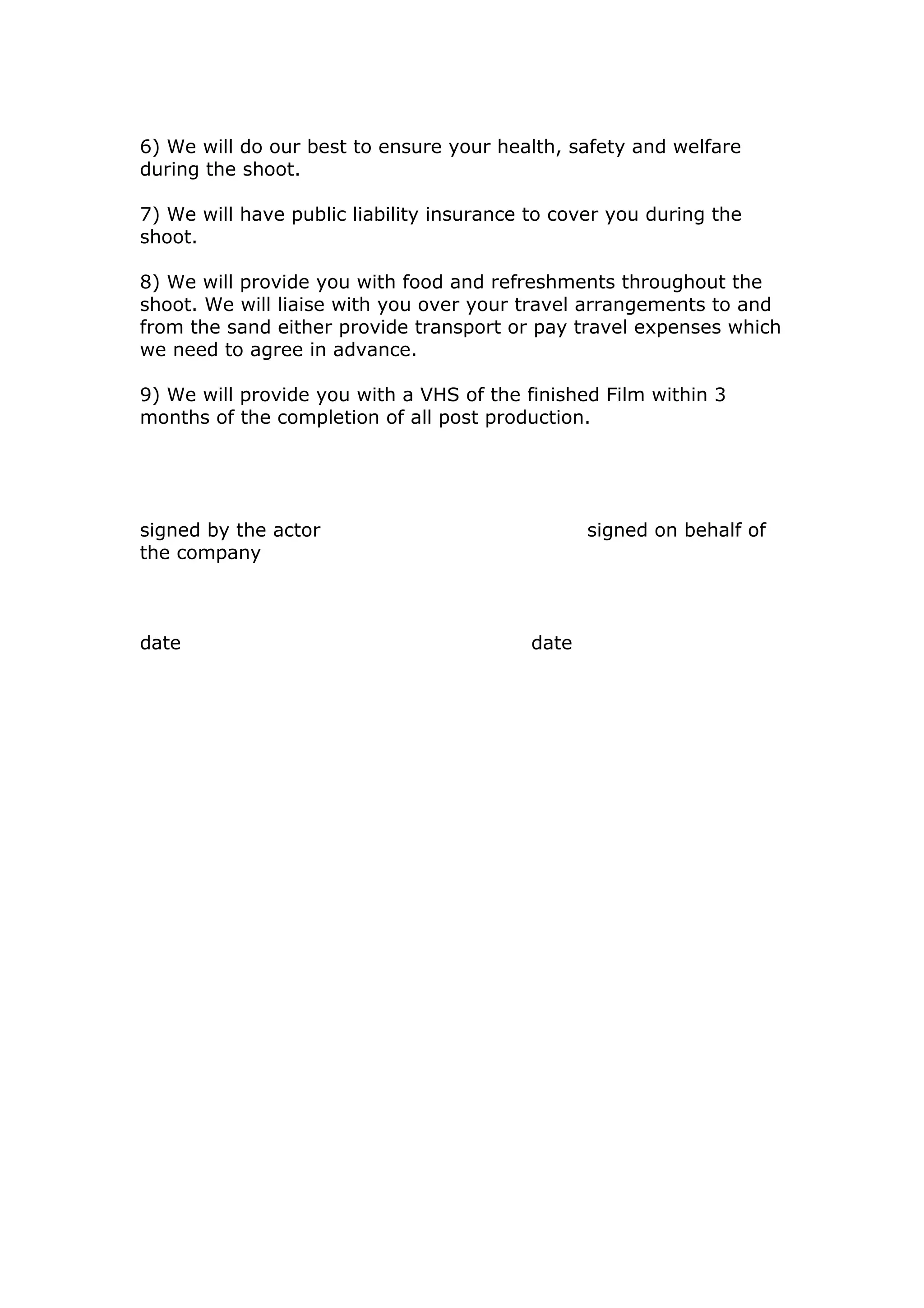 Actors contract | PDF