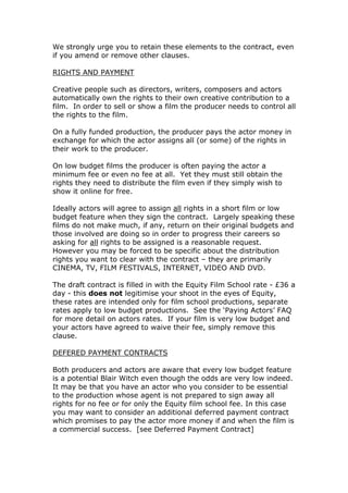 Actors contract | PDF