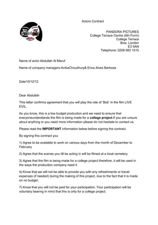 Actors contract new | PDF