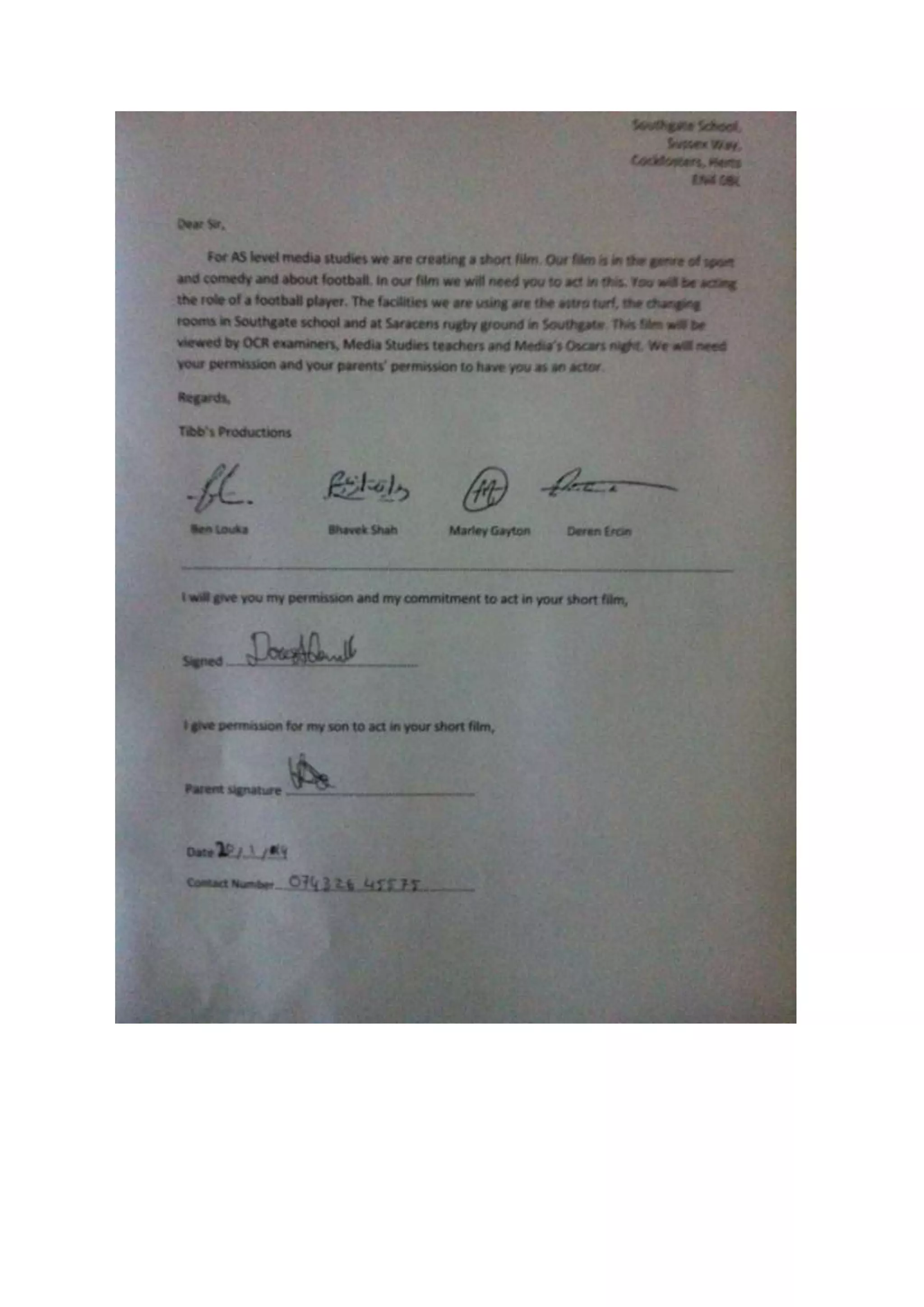 Actors letter | DOCX