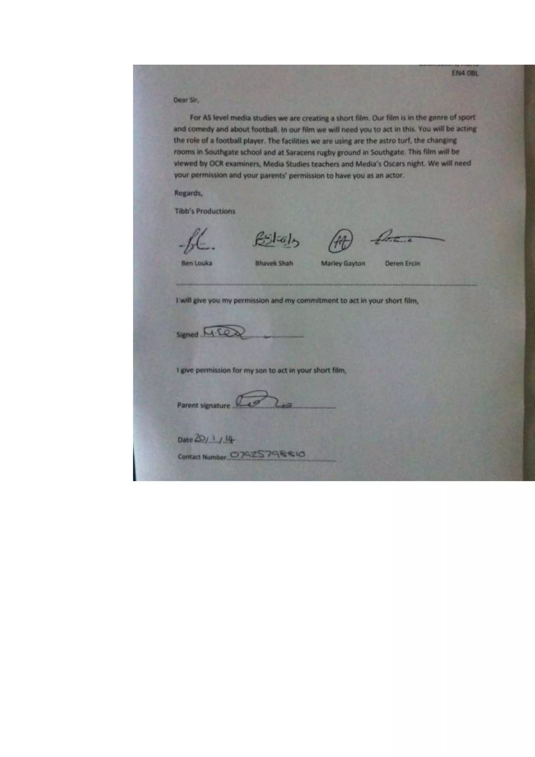 Actors letter | DOCX