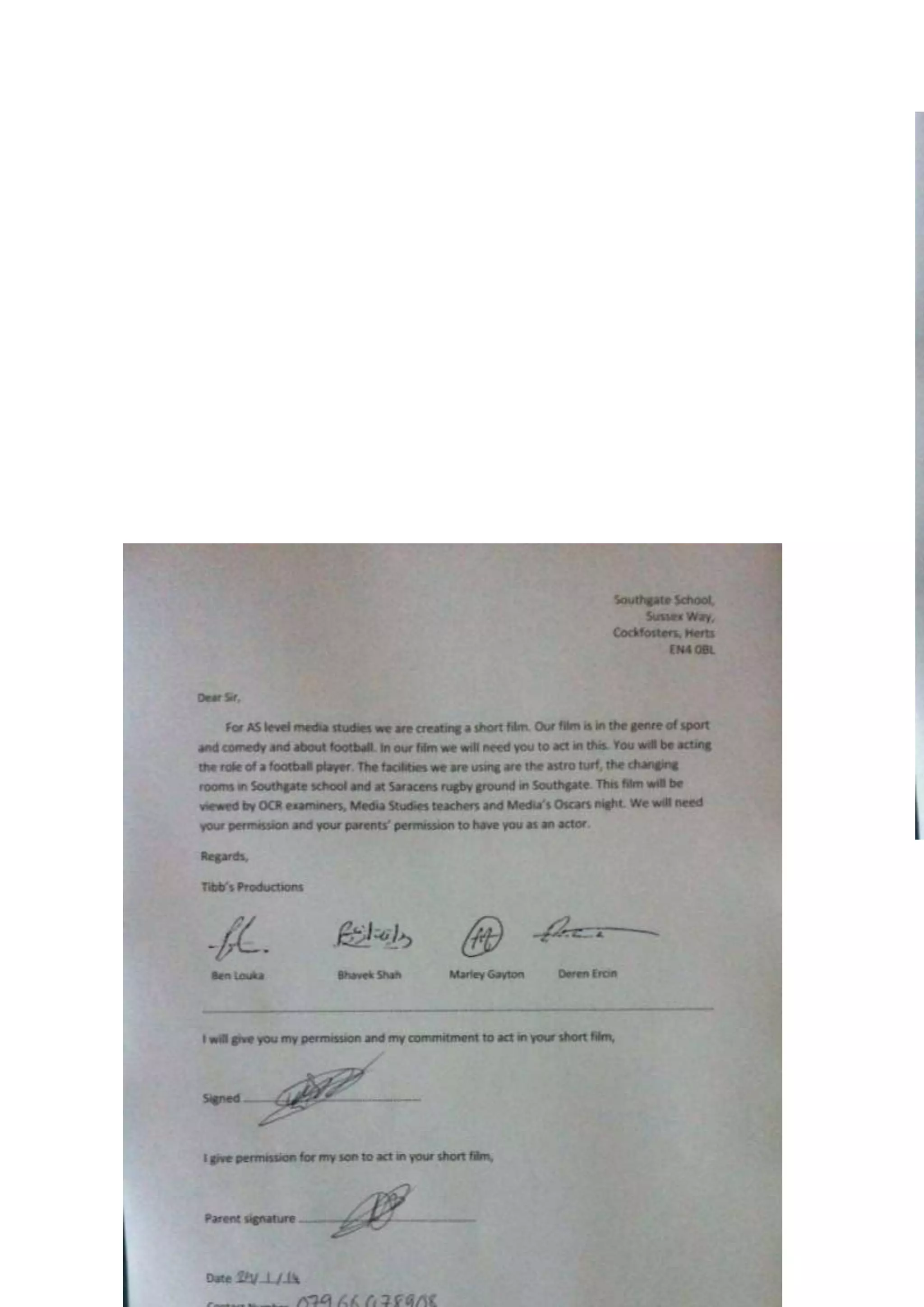 Actors letter | DOCX