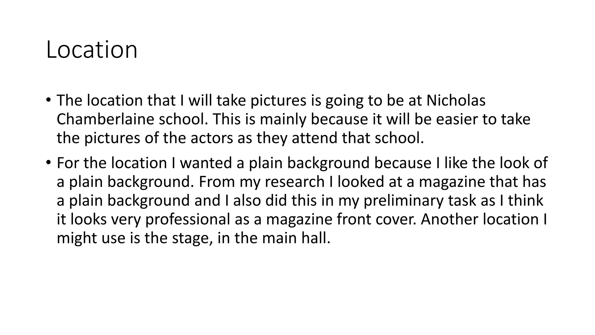 Actors, locations and props | PPT