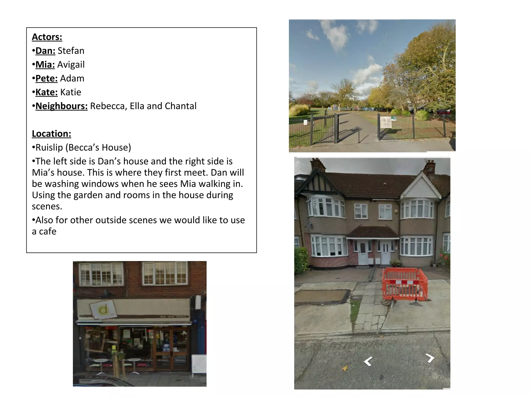 Actors, locations, costume and props draft 2 | PPT