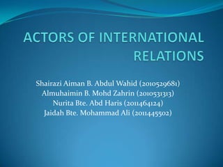 Actors of international relations | PPTX