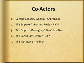 Actors, plots, venue | PPT