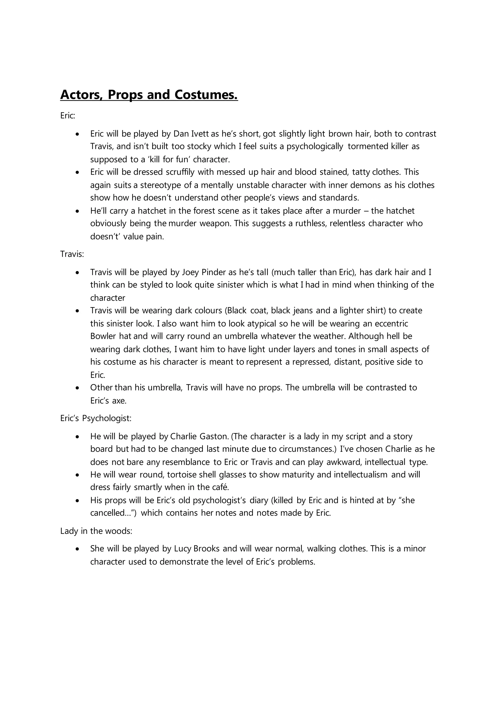 Actors, props and costume | PDF