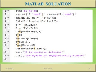 LYAPUNOV STABILITY PROBLEM SOLUTION | PPTX