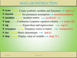 LYAPUNOV STABILITY PROBLEM SOLUTION | PPTX