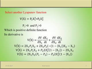 LYAPUNOV STABILITY PROBLEM SOLUTION | PPTX