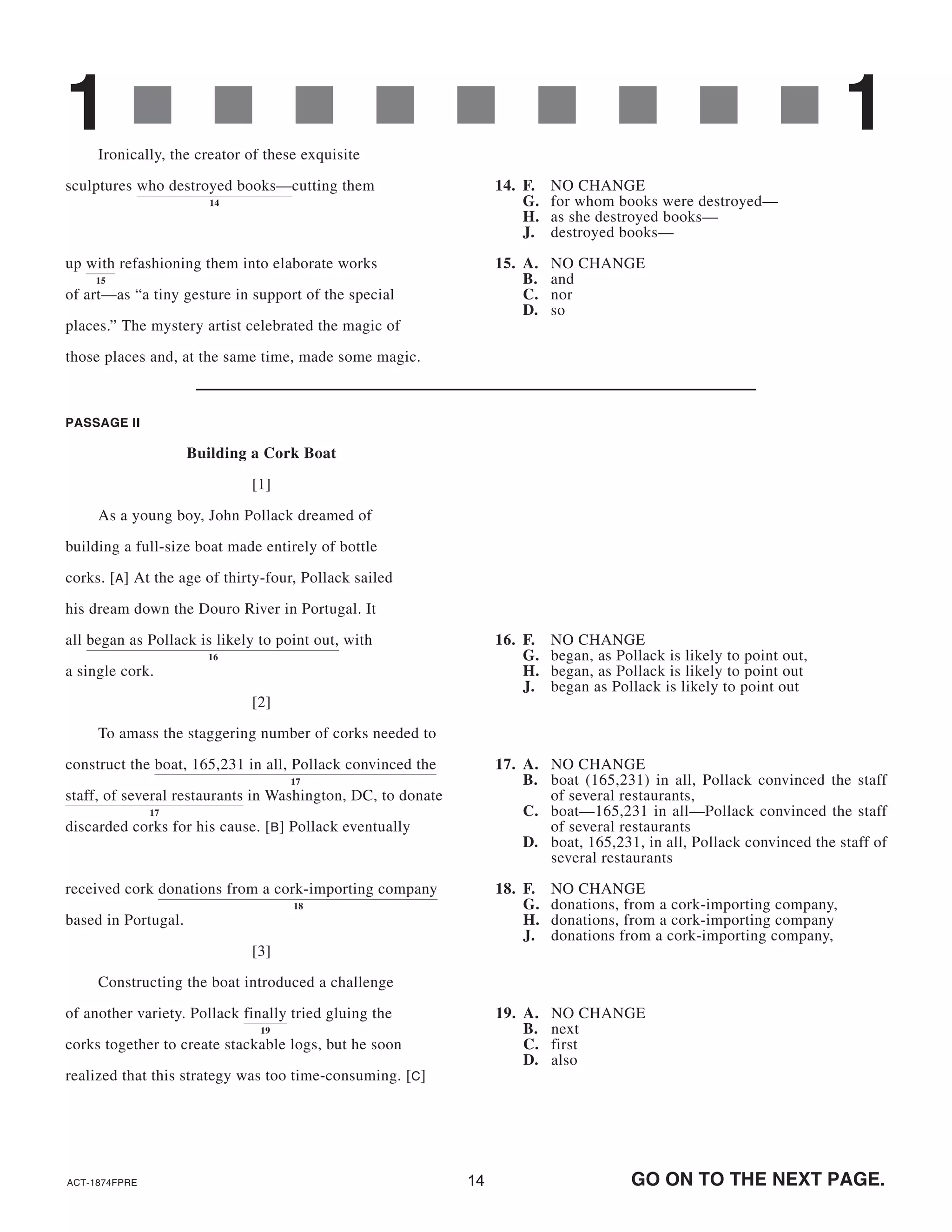 ACT Practice Test 2019 | 2020 | PDF