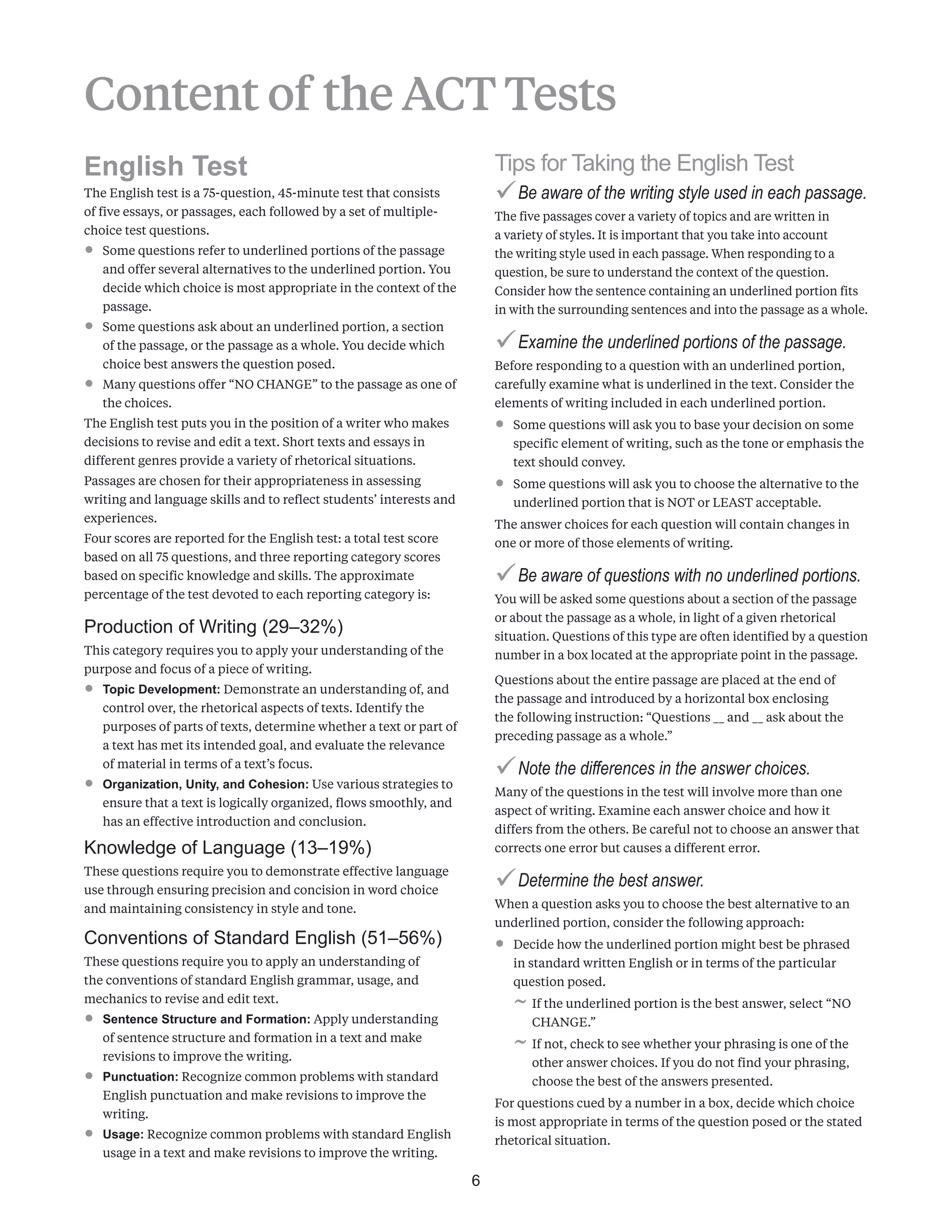 ACT Practice Test 2019 | 2020 | PDF | Standardized Testing ...