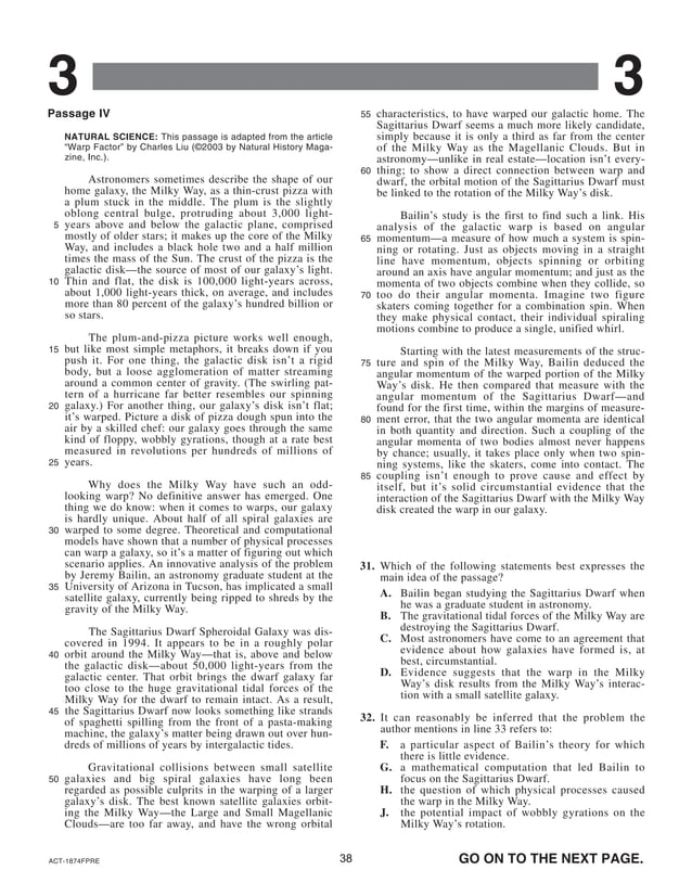 ACT Practice Test 2019 | 2020 | PDF | Standardized Testing ...