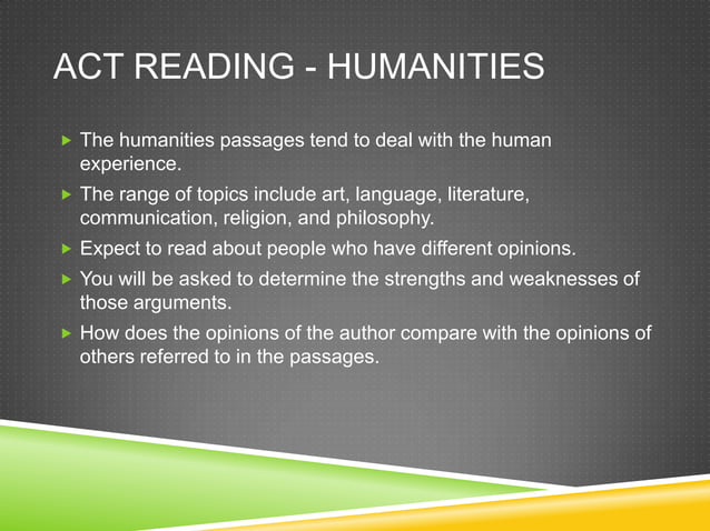 Act reading humanities | PPTX