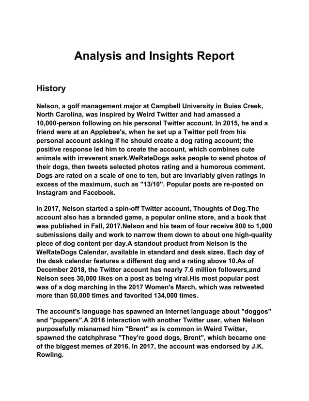 Data Wrangle and Visualization report | PDF