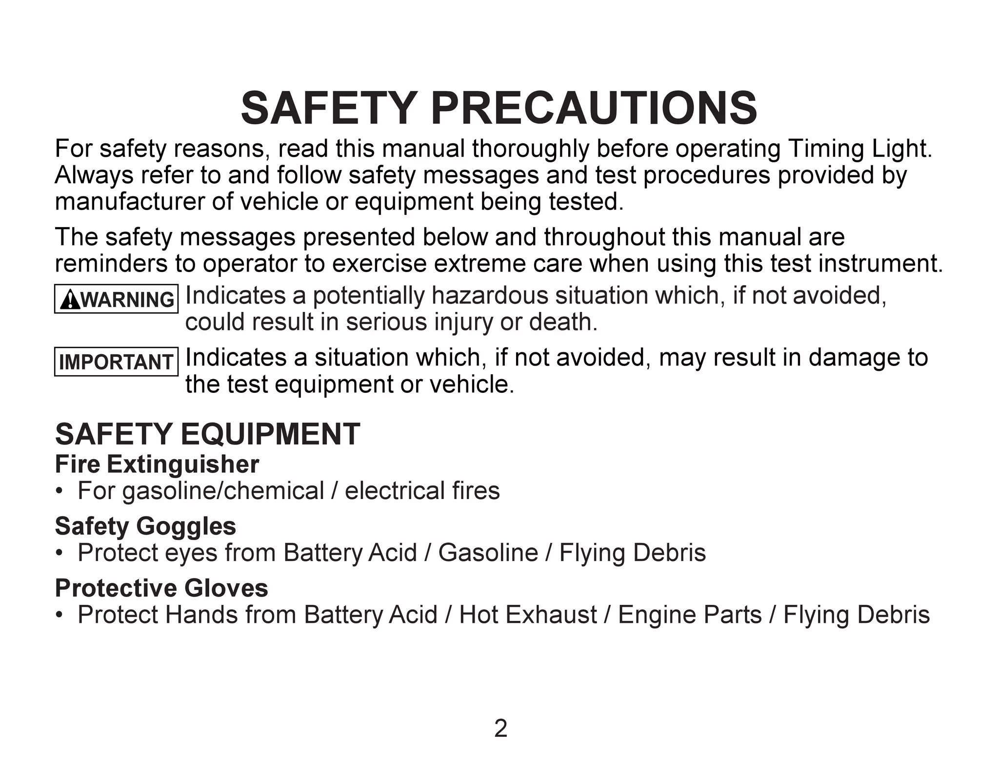 Actron CP7529 Digital Timing Light User Manual | PDF