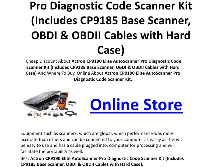 Actron CP9190 Elite AutoScanner Pro Diagnostic Code Scanner Kit ...