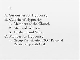The Deadly Sin of Hypocrisy - Acts 04:32-05:11 | PPT