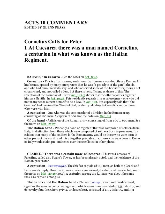 Acts 10 Commentary Acts 10 Commentary