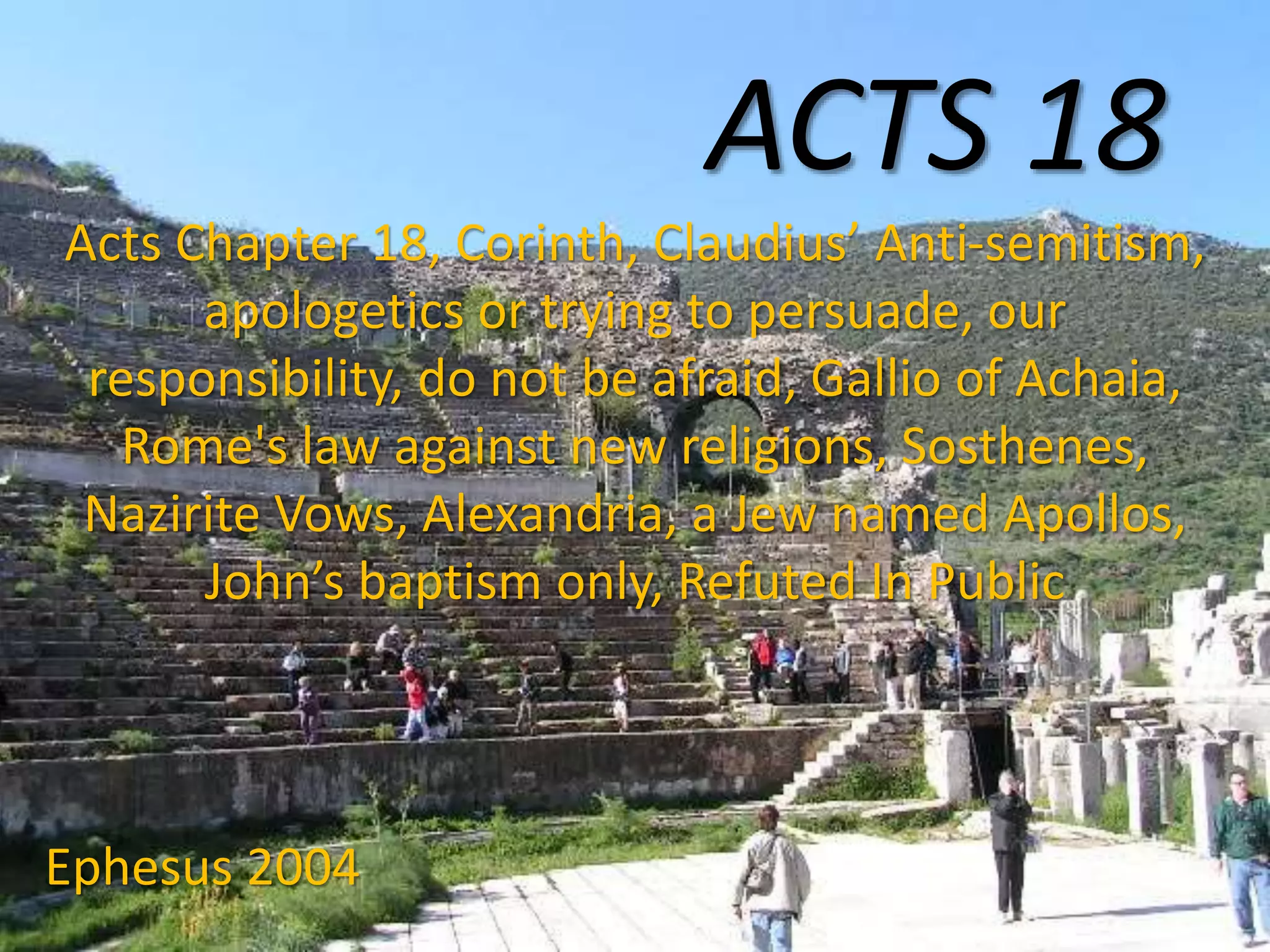 Acts 18, apologetics, | PPTX