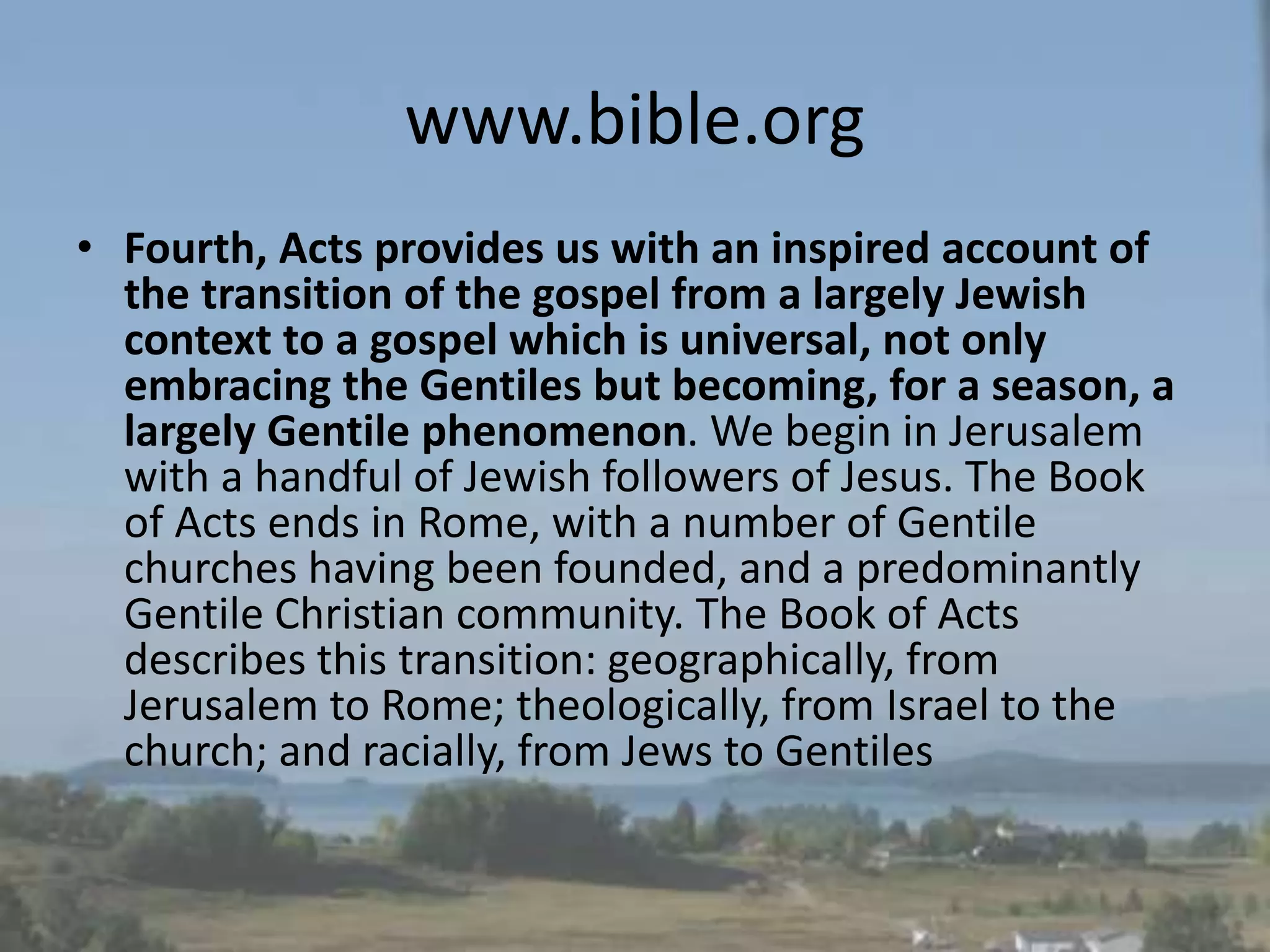 Acts 1, The Person and works of the Holy Spirit, restoring the kingdom to Israel, His Ascension ...