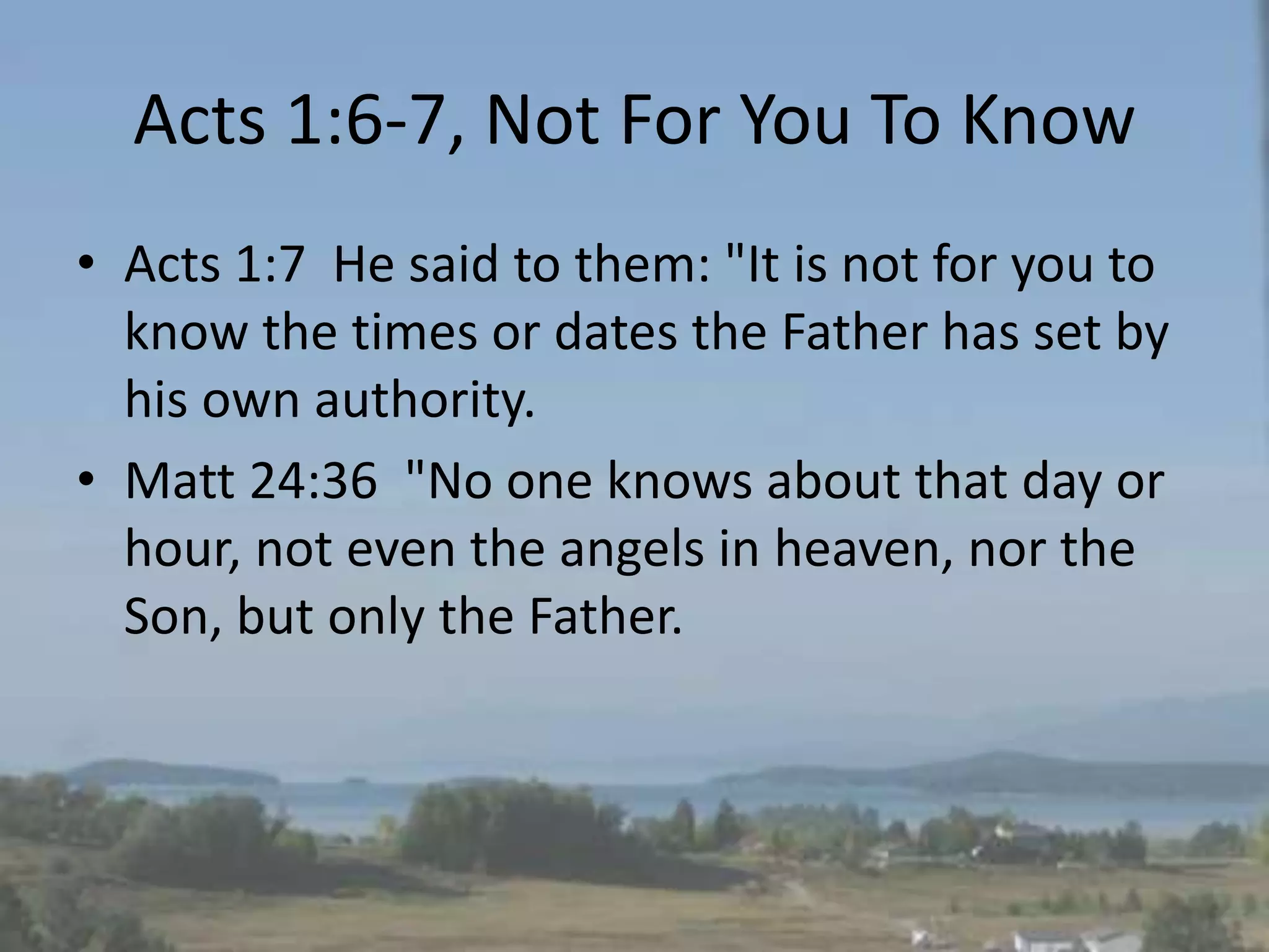 Acts 1, The Person and works of the Holy Spirit, restoring the kingdom ...