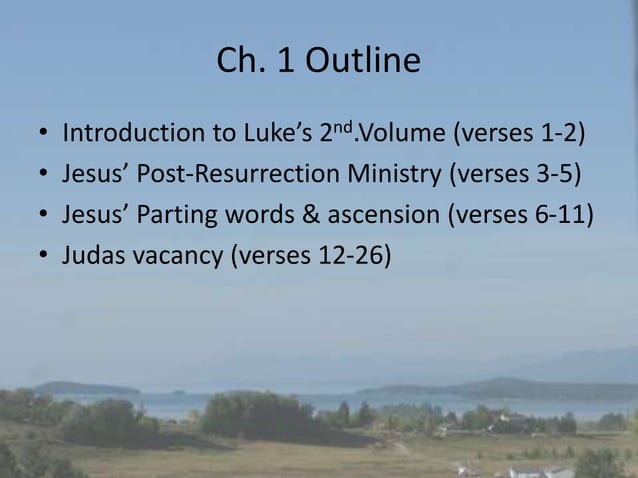 Acts 1, The Person and works of the Holy Spirit, restoring the kingdom ...