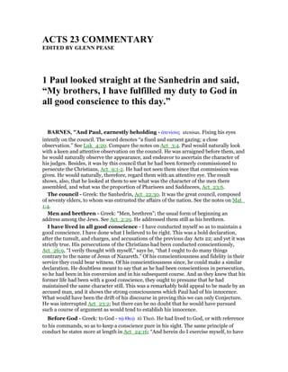 Acts 23 commentary | PDF