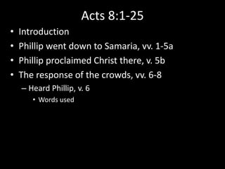 Acts 8 vv 4 25 | PPT