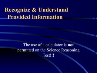 Act science reasoning test | PPT