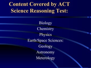 Act science reasoning test | PPT
