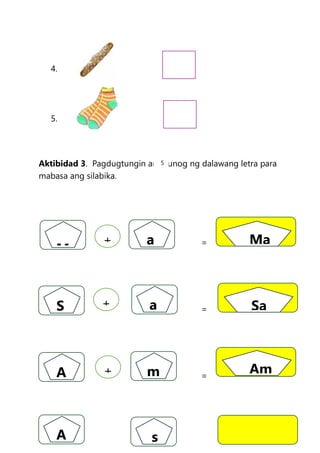 Kindergarten activity sheet on read. ing | DOCX