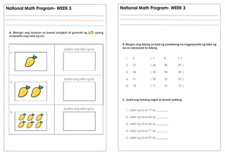 MATHEMATICS ACTIVITY SHEETS ABOUT NUMBER | PPT