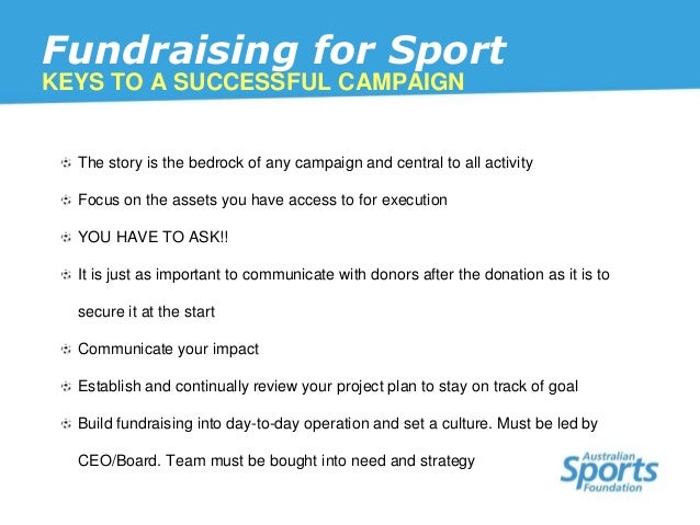 Raising Funds through the Australian Sports Foundation