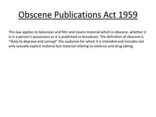 Acts/Laws within the media industry | PPT