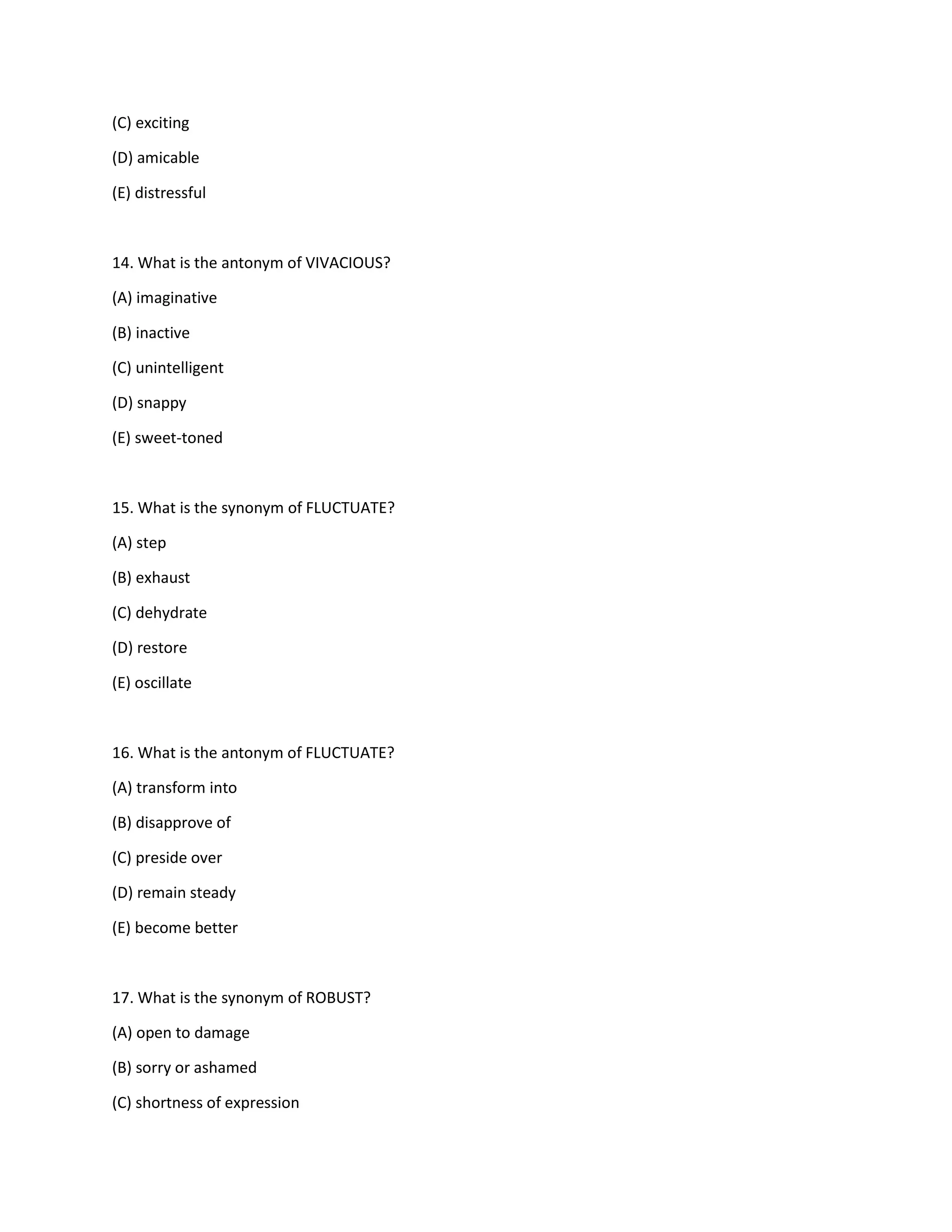 Act Test Vocabulary Words | PDF