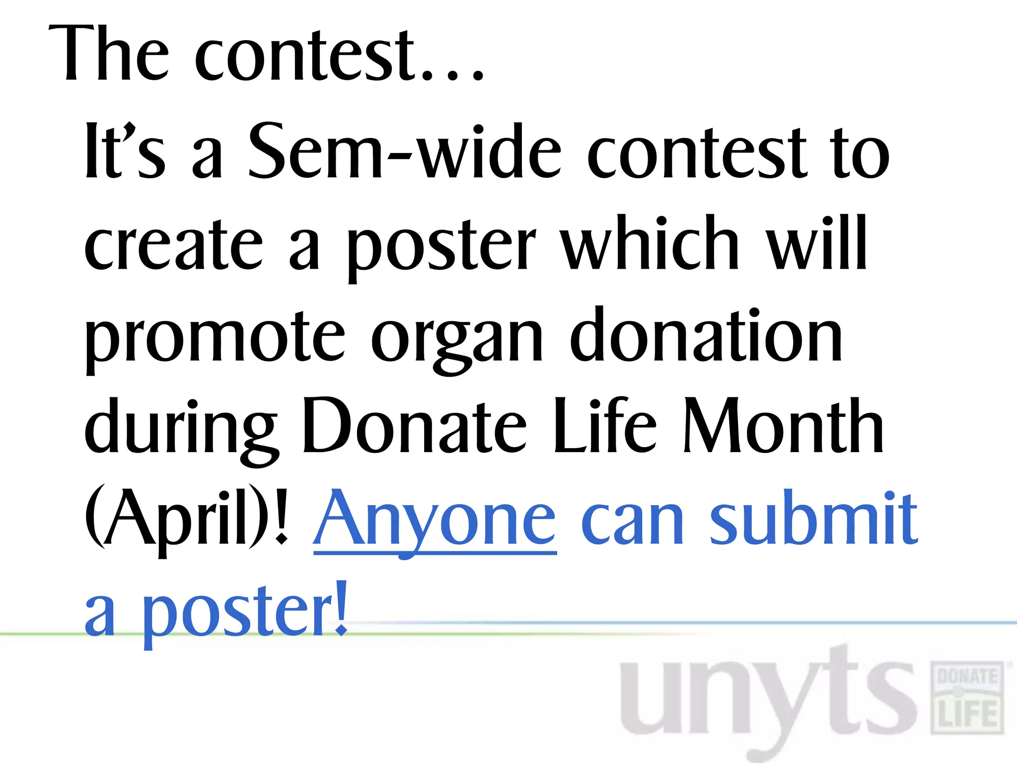 Donate Life Poster Contest | PPTX